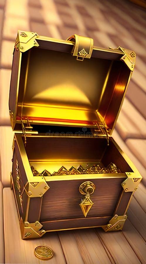 Gold Chest Illustration Artificial Intelligence Artwork Generated Stock ...