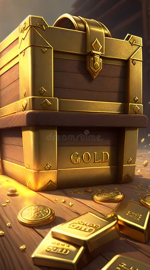 Gold Chest Illustration Artificial Intelligence Artwork Generated Stock ...
