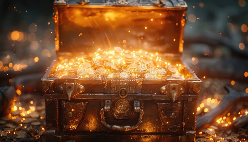 A Gold Chest with a Lot of Gold Coins Inside by AI Generated Image ...