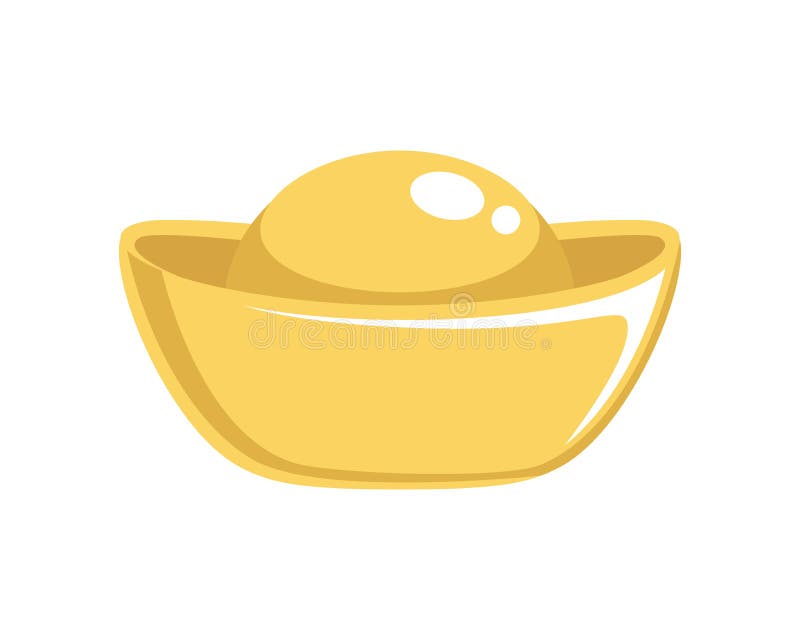 Gold Chinese Old Money Ingot Vector Illustration Stock Vector ...