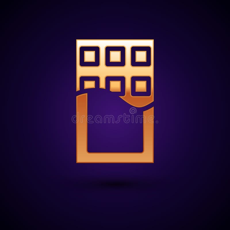 Gold Chocolate Bar Illustration Flat Vector Stock Photo - Illustration ...