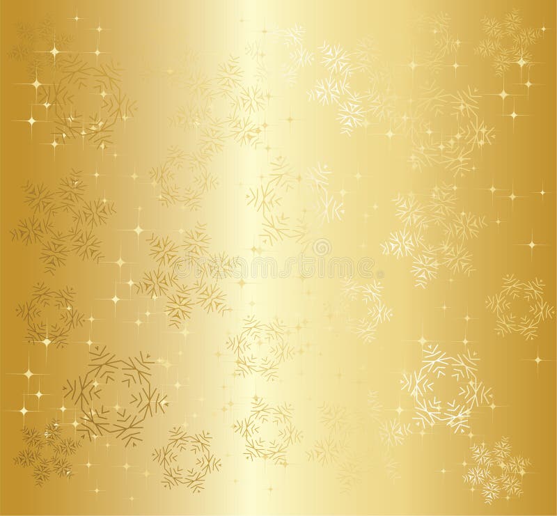 Golden Snowflakes Background Stock Vector - Illustration of colour ...