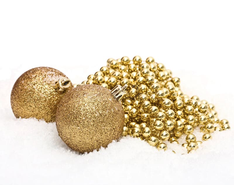 Gold christmas balls stock image. Image of round, object - 29983535