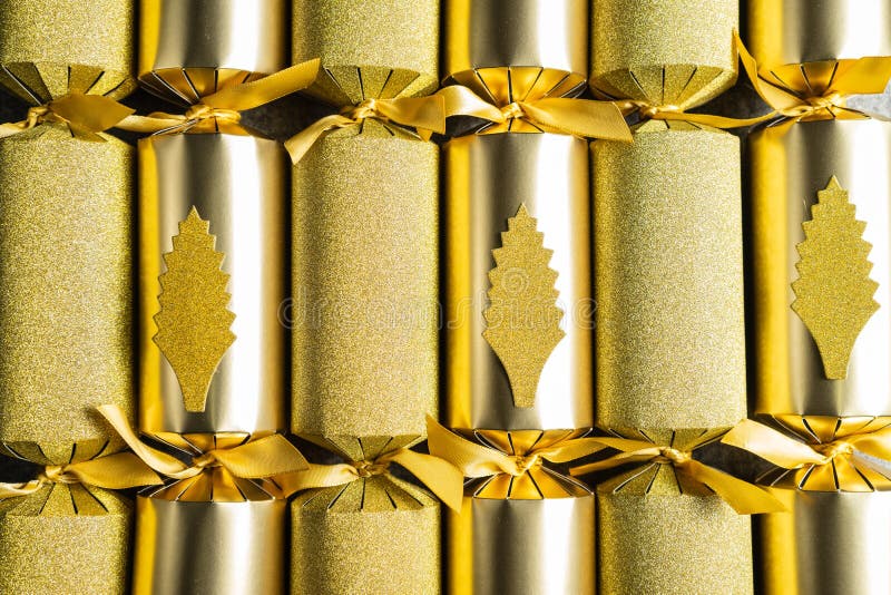 Gold crackers stock image. Image of paper, decorated - 17447547