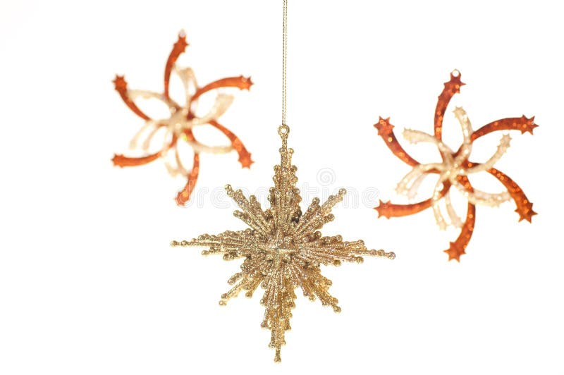 Gold Christmas Hanging Stars Ornament Stock Image - Image of decoration ...
