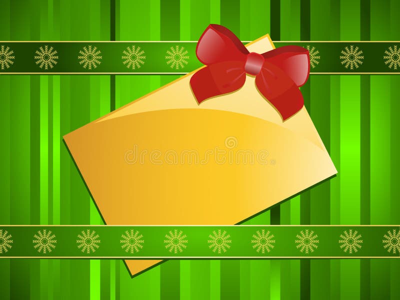 Gold Christmas Message Tag on a Green Background Stock Vector ...