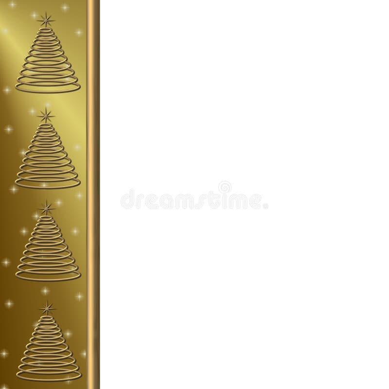 Gold Christmas Tree border stock illustration. Illustration of season ...