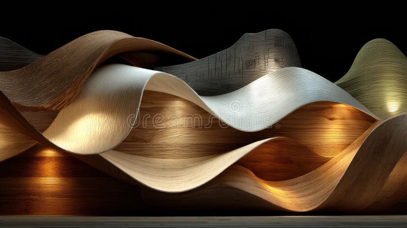 Undulating Ribbons of Gold and Chrome Stock Illustration - Illustration ...