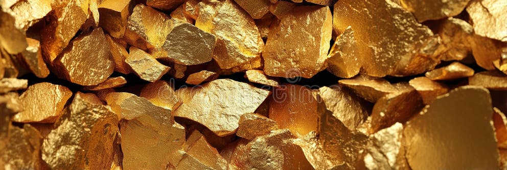 Gold Chunks Background Banner. Ai Generative Stock Photo - Image of ...