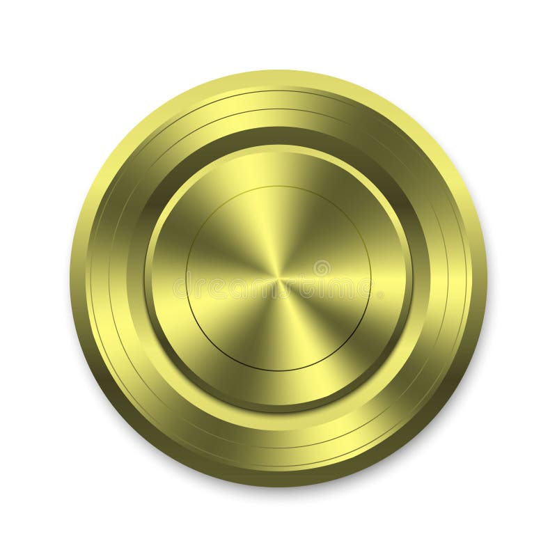 Gold Circle Button stock illustration. Illustration of paper - 188348477