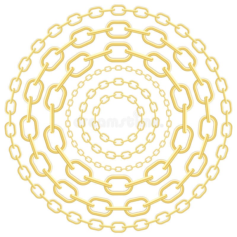 Gold circle chains stock vector. Illustration of lock - 23091721
