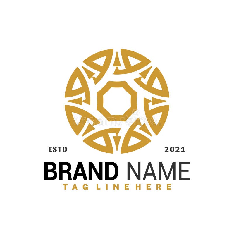 Gold Circle Compass Logo Vector Design, Creative Logos Designs Concept ...