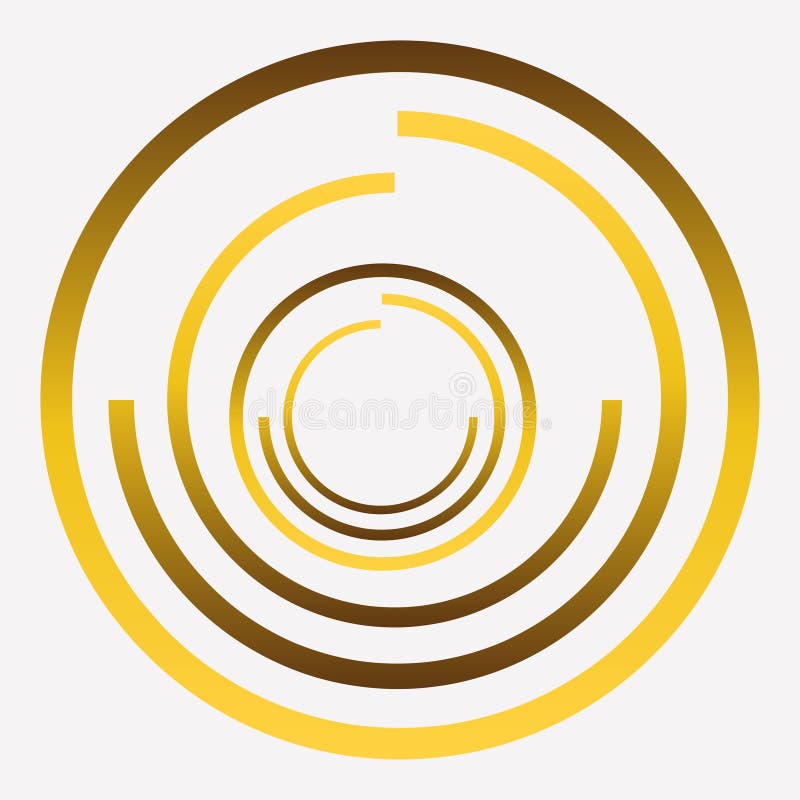 Gold Circle Design Element Isolated on White Background Stock Vector ...