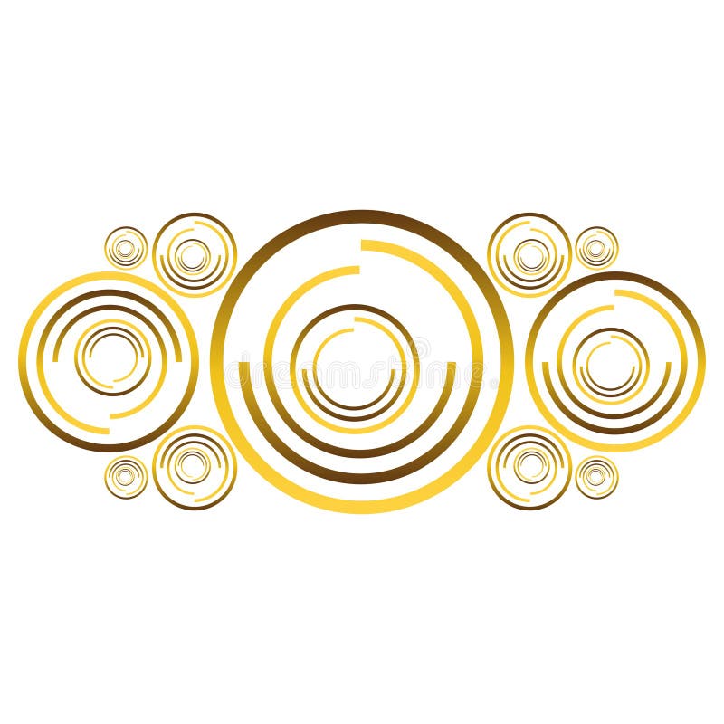 Gold Circle Design Element Isolated on White Background Stock Vector ...
