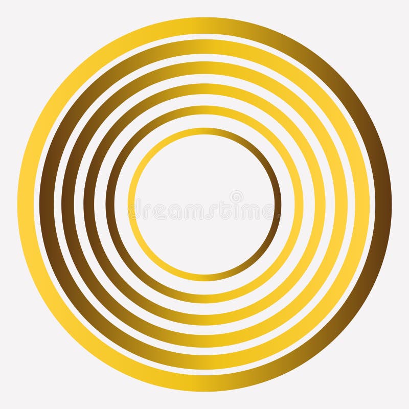 Gold Circle Design Element Isolated on White Background Stock Vector ...
