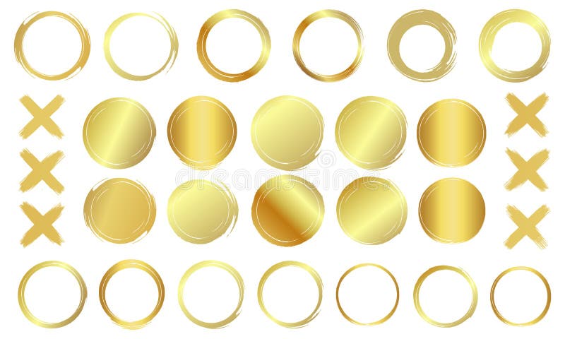 Gold Circle Element Collection Set Stock Vector - Illustration of icon ...
