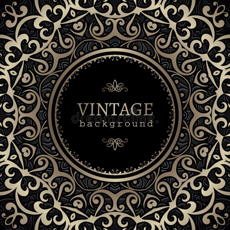 Vintage Gold Circle Frame Pattern Stock Illustrations – 19,604 Vintage ...