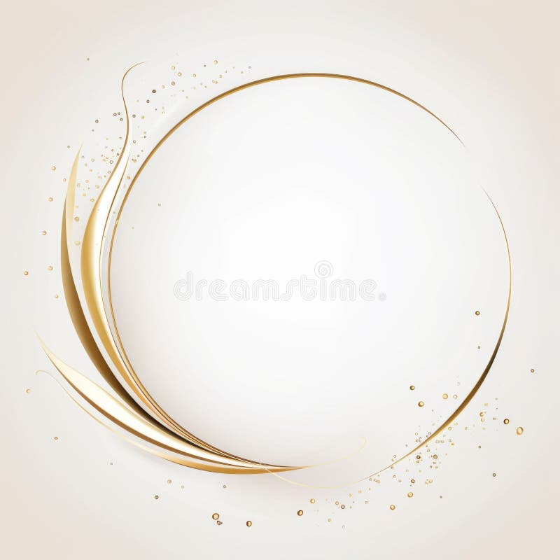 A Gold Circle Frame on a White Background Stock Illustration ...