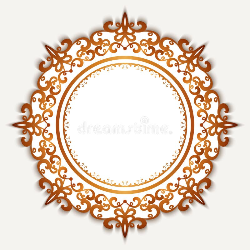 Gold Circle Frame Over Pattern Stock Vector - Illustration of ...