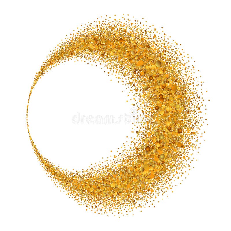 Gold Circle. Light Glitter Effect. Golden Ring, Isolated White ...