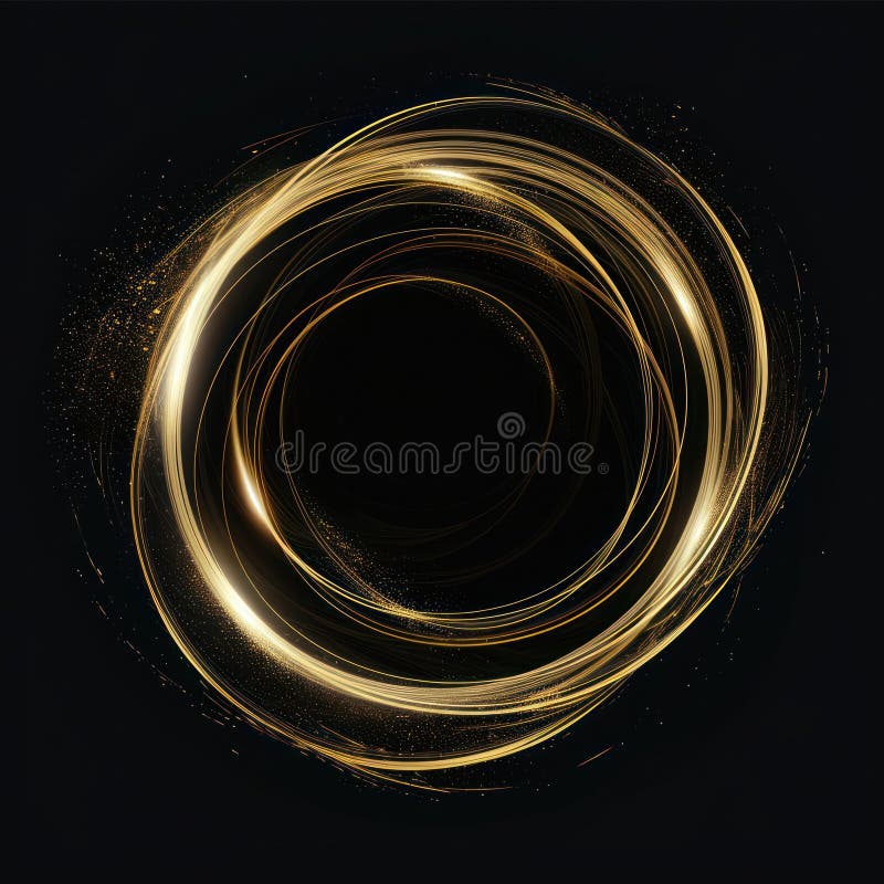 A gold circle with lights stock illustration. Illustration of shimmer ...