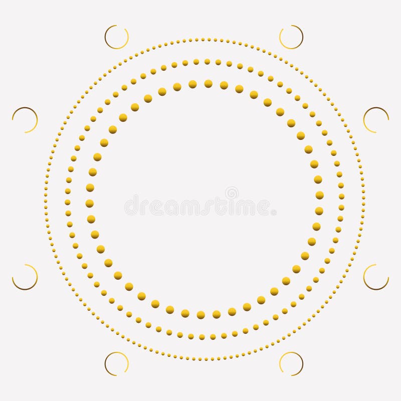 Gold Circle Design Element Isolated on White Background Stock Vector ...