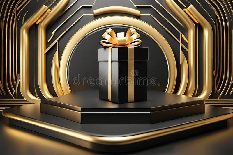 Gold Circle Pedestal in Eleglance Luxuary for Product Presentation Ai ...