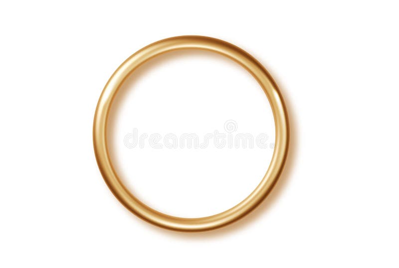 Gold Circle with Shadows on Transparent Background. Golden Metal Ring ...