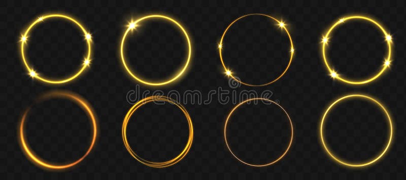 Gold Circles Frame with Glitter Light Effect. Stock Vector ...
