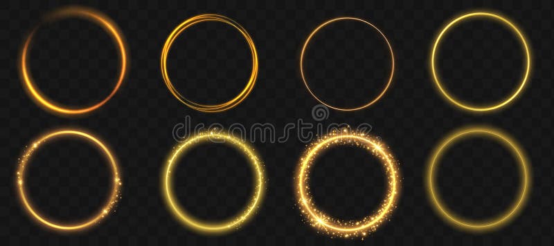 Gold Circles Frame with Glitter Light Effect. Stock Vector ...