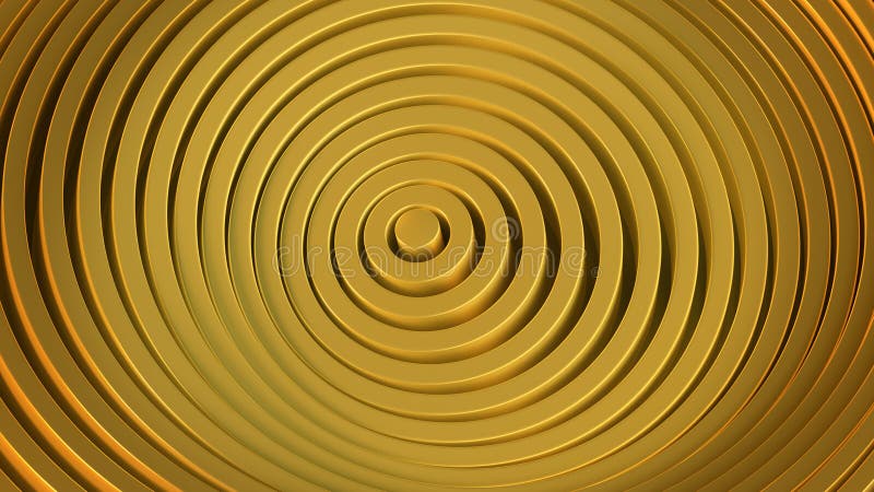Gold Circles with Ripple Effect 3D Render Stock Illustration ...