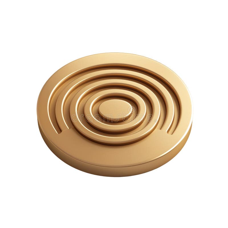 Gold Circular Maze Design. Symbol of Complexity and Problem Solving ...