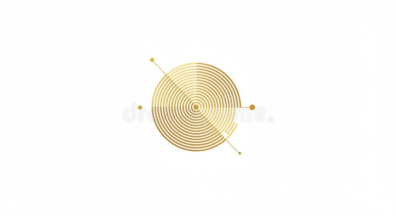 Gold Circular Pattern Featuring Concentric Rings on a White Background ...