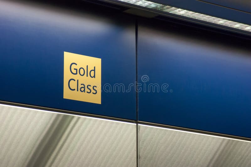 Gold Class in metro stock image. Image of subway, arabic - 142793723