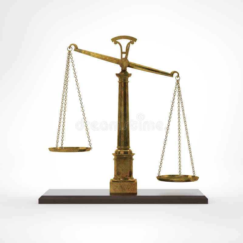 3d Gold Balance, the Scales of Justice Stock Illustration ...