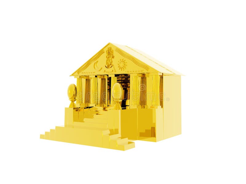 Gold Mayan Temple stock illustration. Illustration of white - 21419862