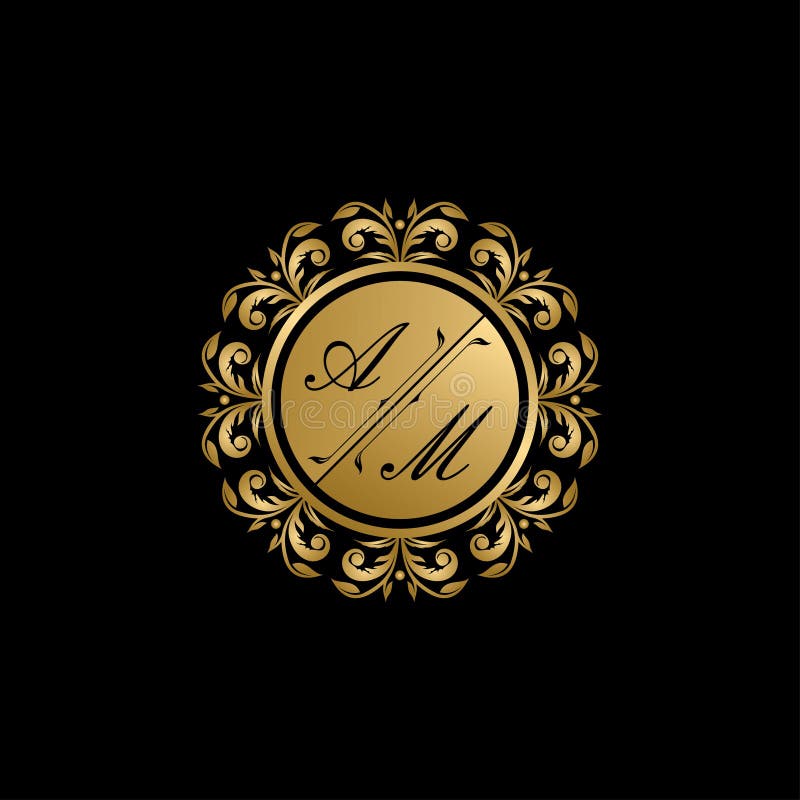 Gold Classy Wedding Sign am Letter Logo Stock Illustration ...