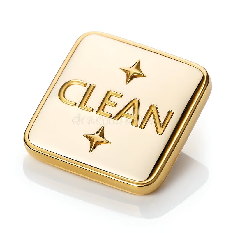 Gold Clean Icon I stock illustration. Illustration of hygiene - 356623619
