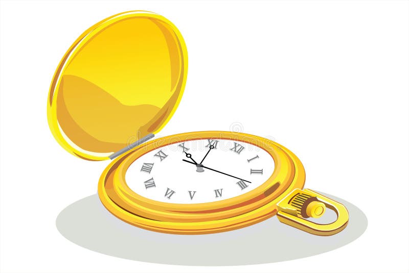 Gold clock stock illustration. Illustration of office - 53839862