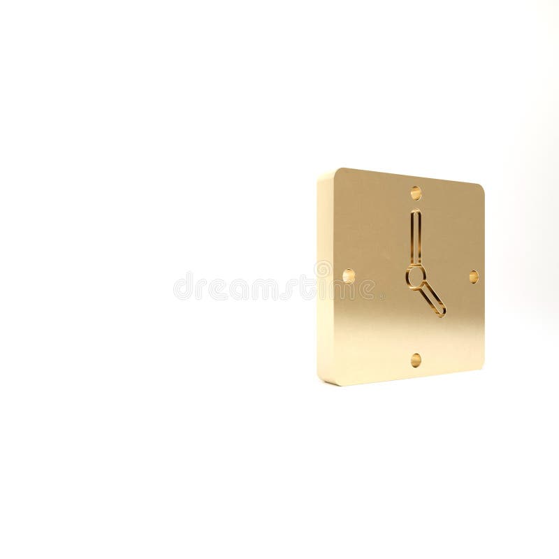 Gold Clock Icon Isolated on White Background. Time Symbol Stock ...