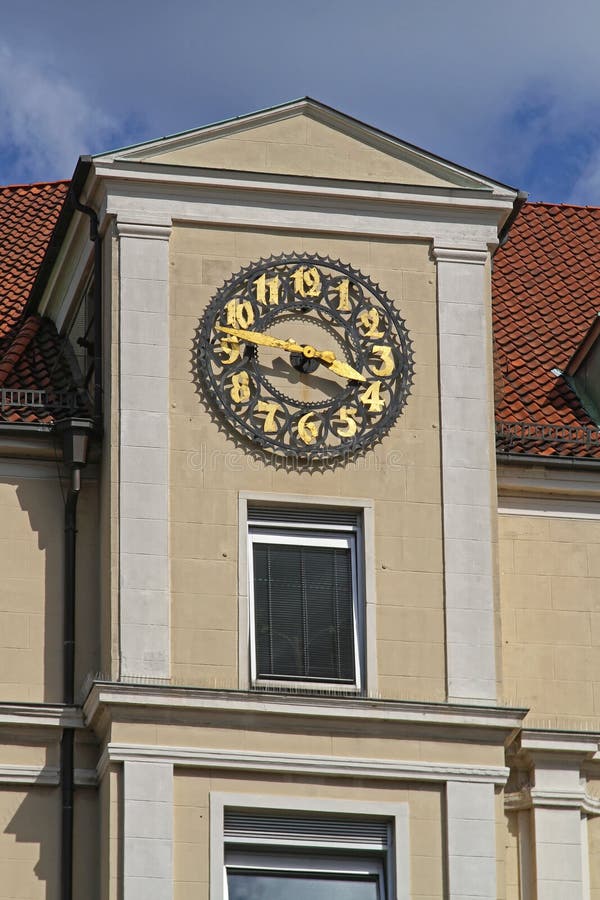 Gold Clock stock photo. Image of exterior, numbers, round - 127597680