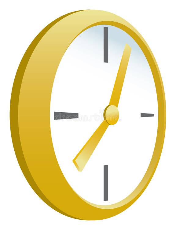 Gold Clock stock vector. Illustration of simple, hand - 37725046