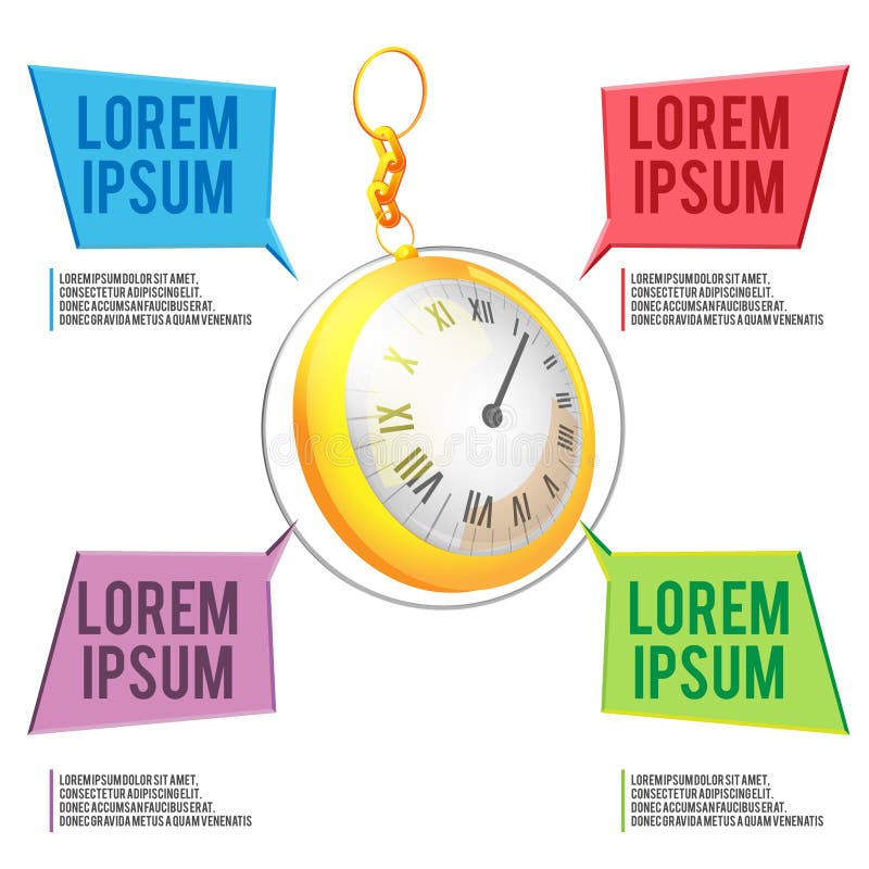 Gold Clock Time Template Background Stock Illustration - Illustration ...