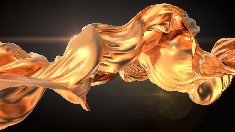 Gold Cloth Abstract Background 3d Rendering Stock Illustration ...