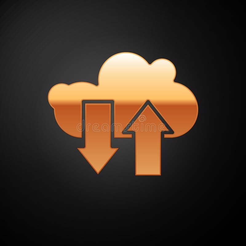 Gold Cloud with Snow Icon Isolated on White Background. Cloud with ...