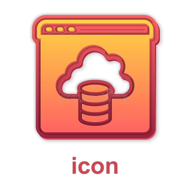 Gold Cloud Technology Data Transfer and Storage Icon Isolated on Black ...
