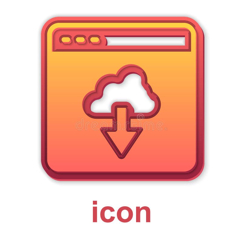 Gold Cloud Technology Data Transfer and Storage Icon Isolated on Black ...