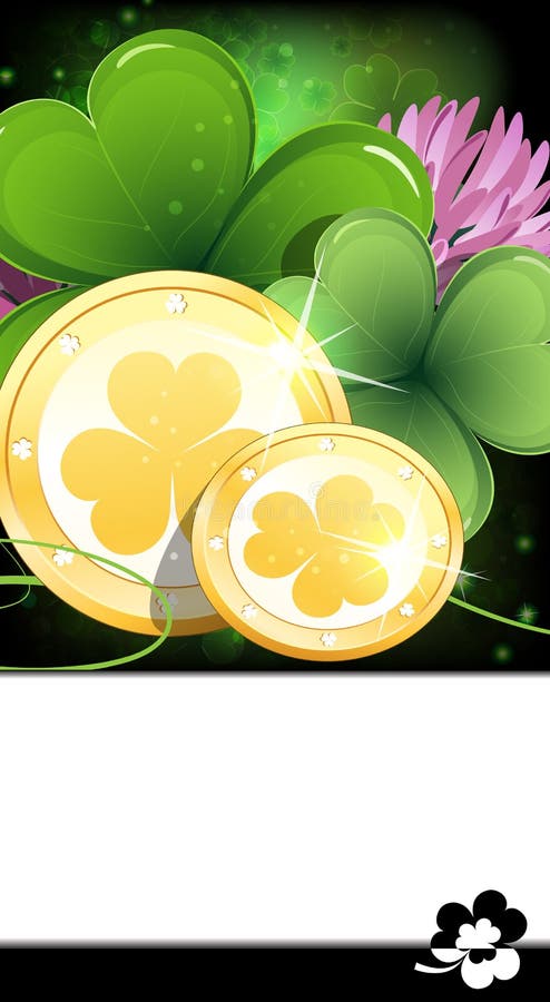 Gold and clover stock vector. Illustration of gold, holiday - 29648602