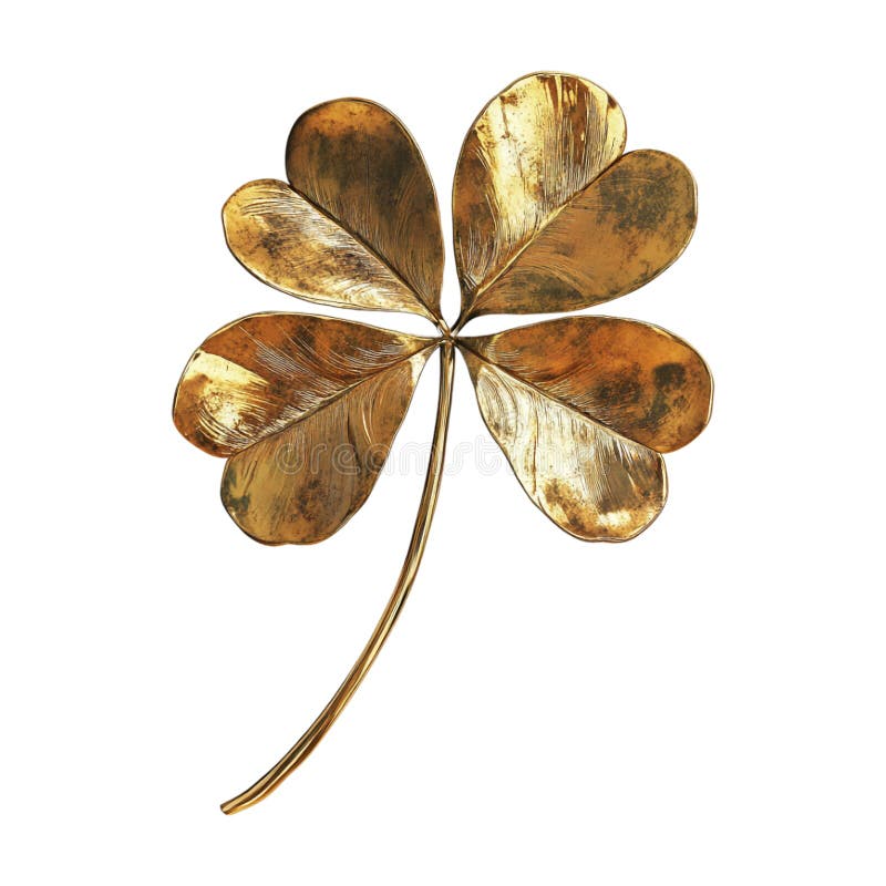Gold Clover Leaf on Transparent Background - Ai Generated Stock ...