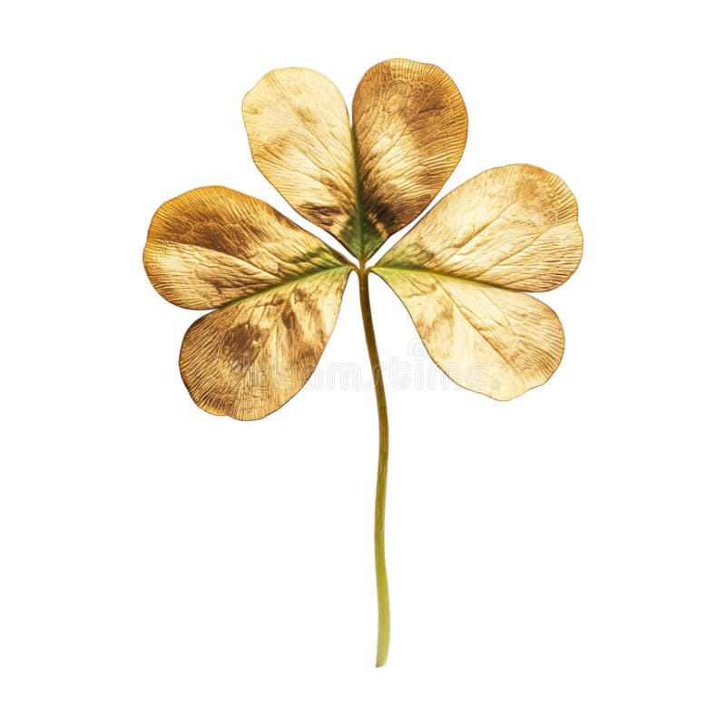 Gold Clover Leaf on Transparent Background - Ai Generated Stock ...